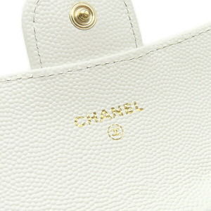 CHANEL | Bags | Chanel Coin Case Matelasse Classic Card White Bilfold ...